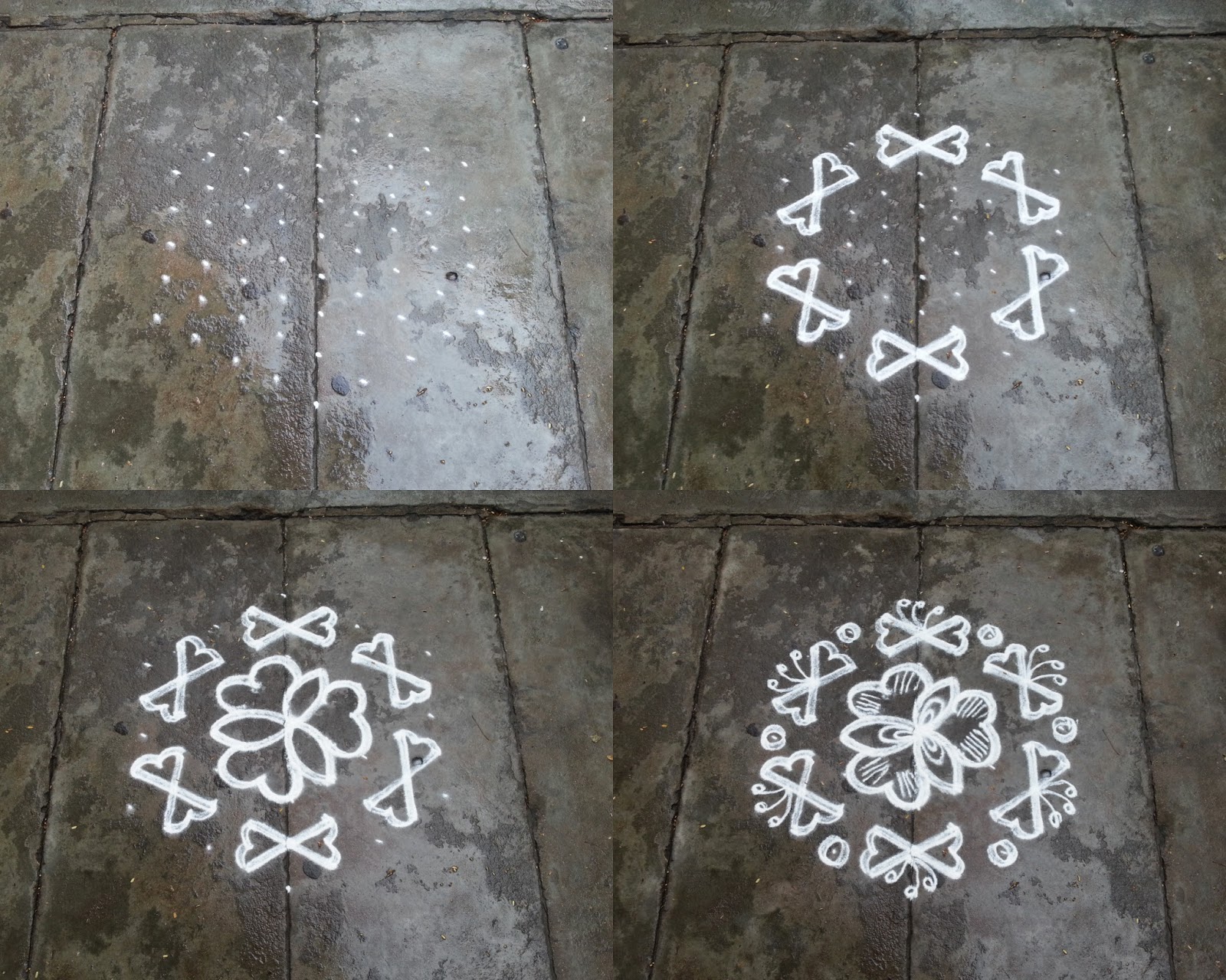 Rangoli designs/Kolam: [S.No. 126] 9-5 Interlaced Pulli Kolam